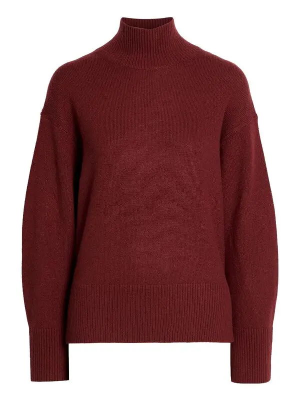 Vince Wool And Cashmere-blend Turtleneck Sweater - Merlot