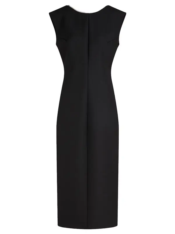 RÓHE Crystal-embellished Grain De Poudre Wool-blend Maxi Dress - Black