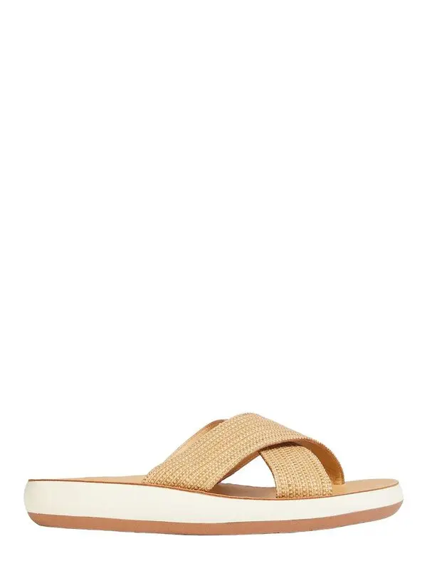 ANCIENT GREEK SANDALS Thais Raffia Crossover Sandals - Sand