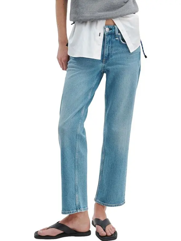 Rag & Bone Harlow Low Rise Ankle Straight Leg Jeans - Sherman