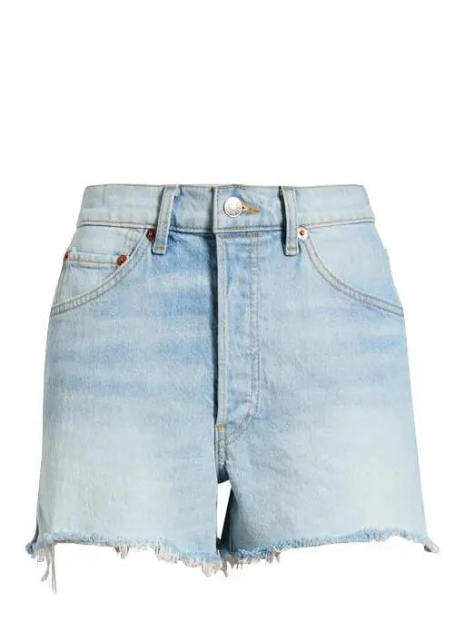 RE/DONE 50s High Waist Denim Cutoff Shorts - Silver Springs