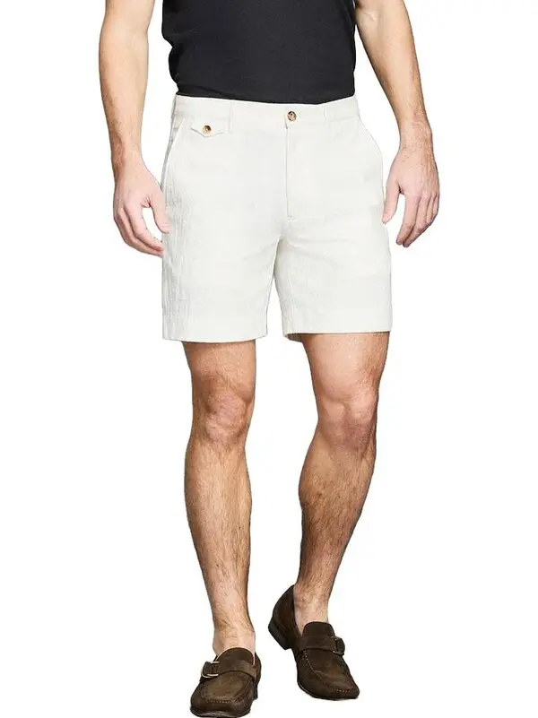 Billy Reid Moore Slub Cotton Shorts - Tinted White