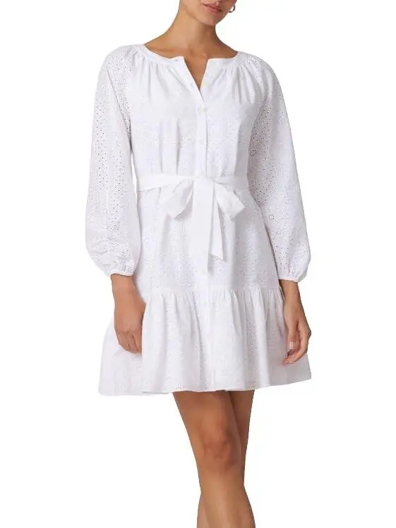 Shoshanna Classic Cotton Eyelet Andi Dress - Optic