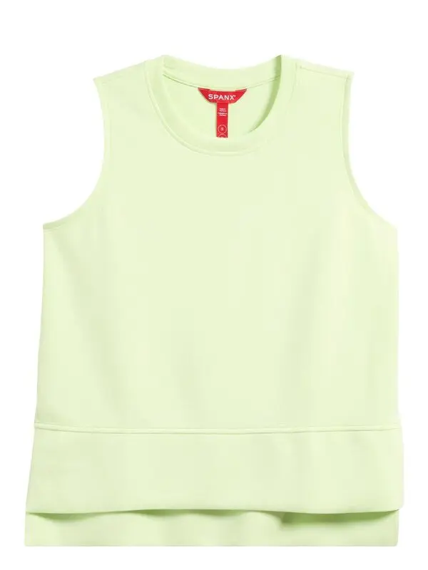 Spanx Lightweight Crewneck Tank With High-low Hem - Zest