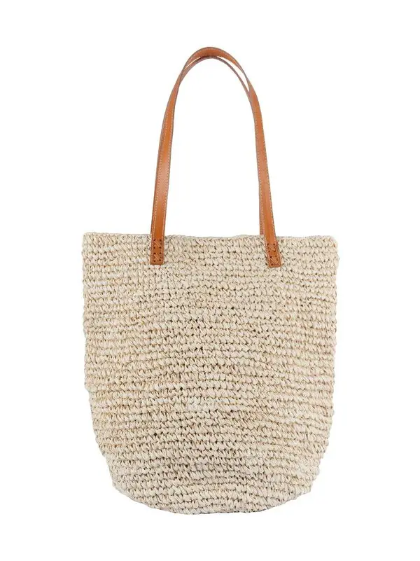 JELAVU Hamptons Raffia Tote - White