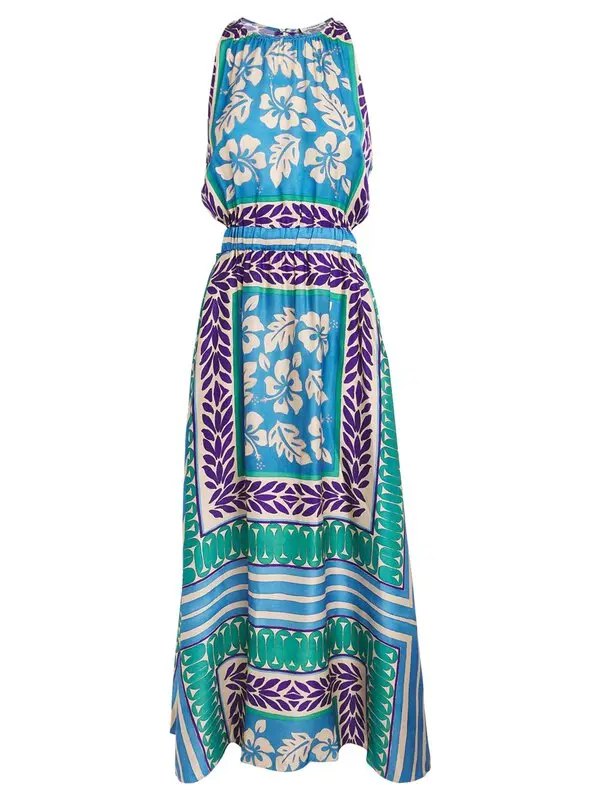 Sandro Floral Print Maxi Dress - Green