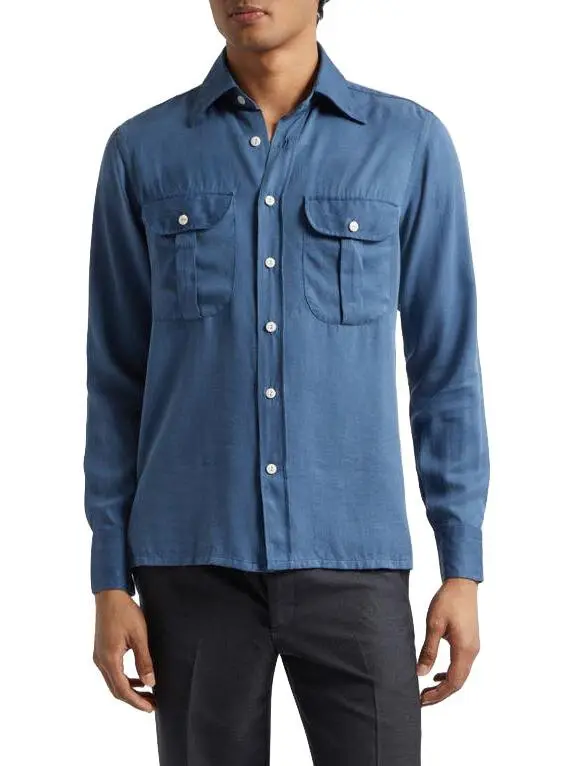 J. MUESER Button-up Work Shirt - Blue