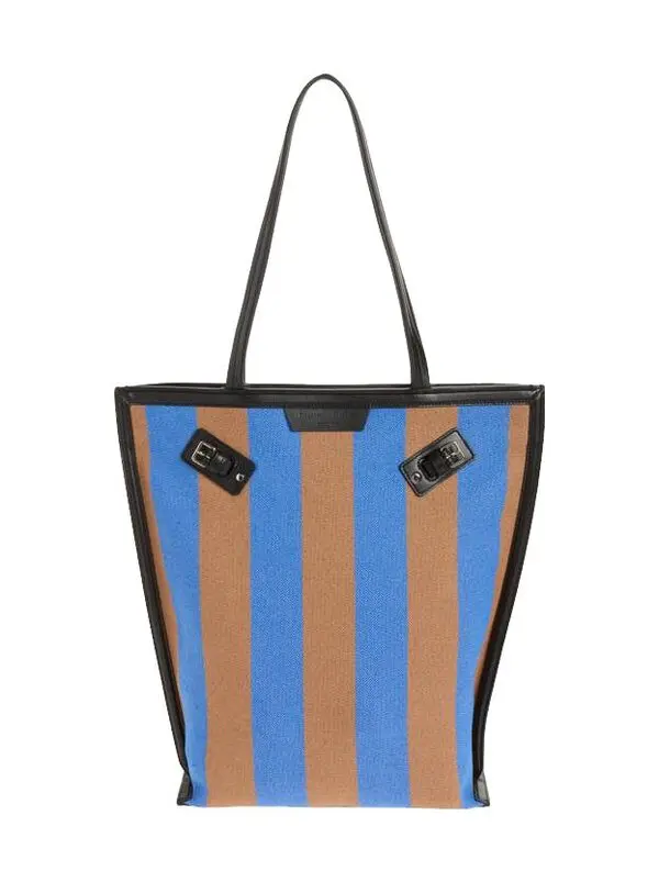 Proenza Schouler North/south Days Stripe Canvas Tote - Sapphire/rust