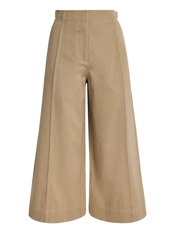 Ulla Johnson Sascha Cropped Cotton Twill Trousers - Beige