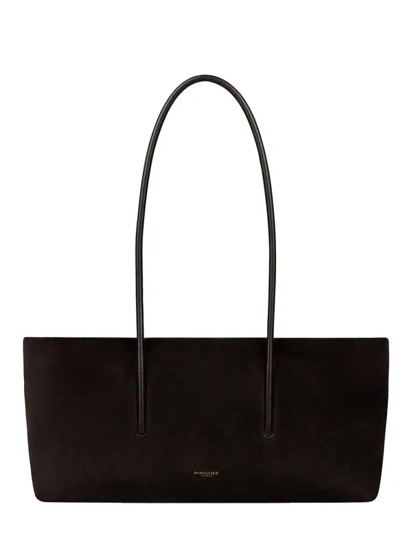 DEMELLIER The Stockholm Shoulder Bag - Dark Chocolate Suede