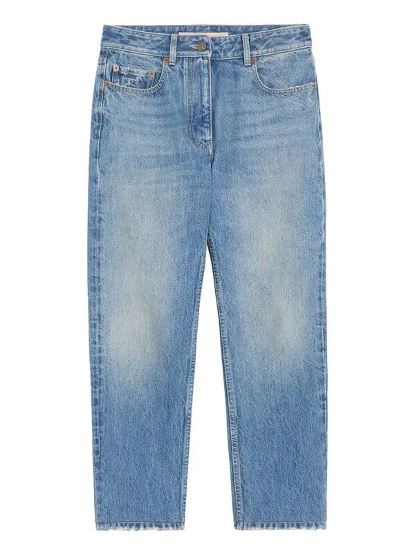 Valentino Garavani Cropped Straight Leg Jeans - Blue