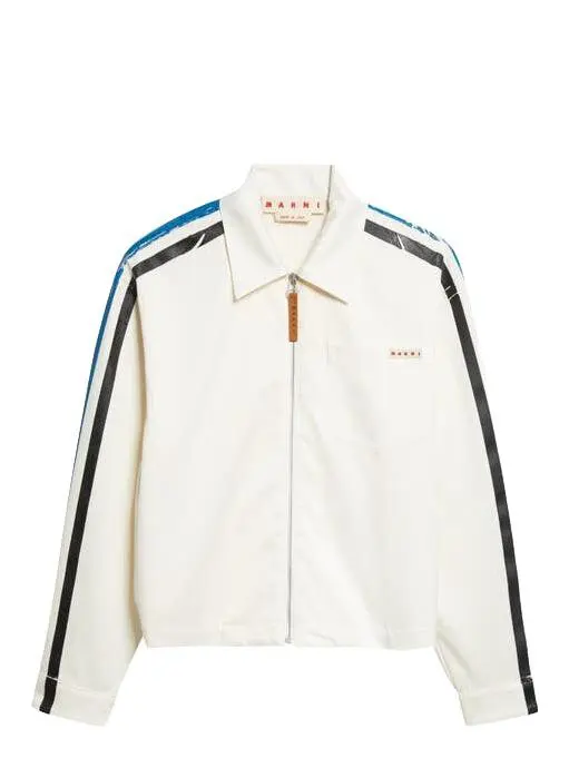 Marni Water Repellent Cotton Gabardine Shirt Jacket - 00w01 Lily White