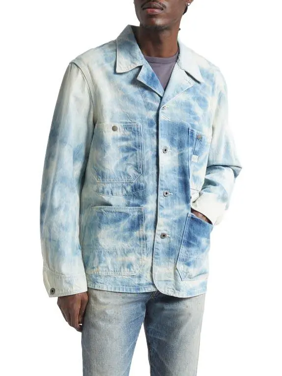 Double Rl Indigo Denim Tie-dye Engineer Jacket - Biloxi Wash