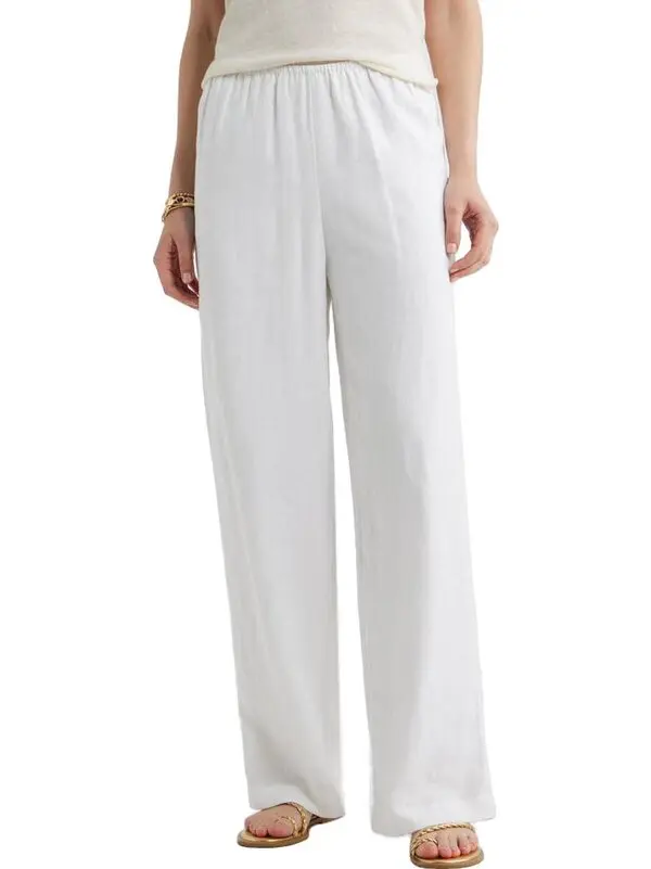 Caslon Pull-on Wide Leg Linen Pants - White