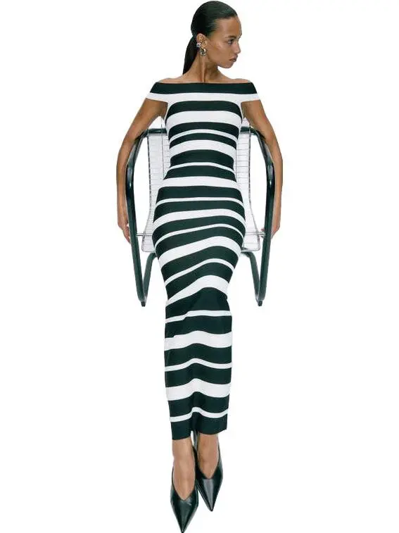 Herve Leger The Kiva Gown - Black Alabaster