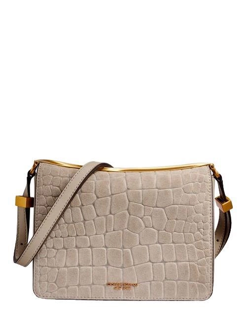 Donna Karan New York Jericho Croc-effect Suede Shoulder Bag - Moth