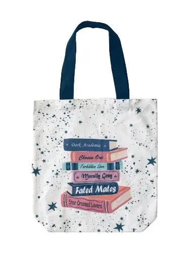 JOLLITY & CO Romantasy Books Themed Canvas Tote - Assorted Pre-pack