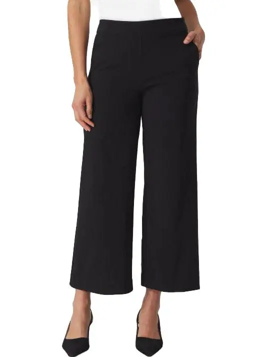 FRANNE GOLDE Catalina Stretch Cropped Wide-leg Pant - Black