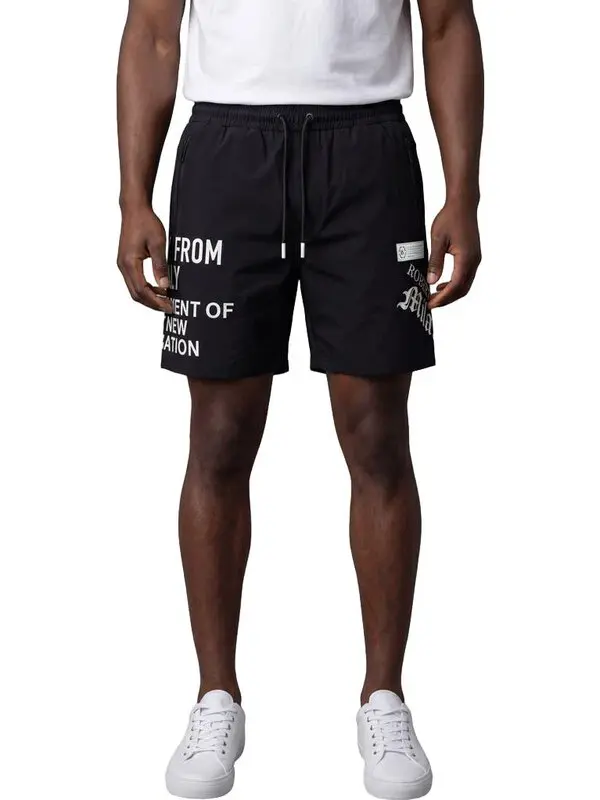 ROBERTO VINO All-over Graphic Swim Trunks - Black