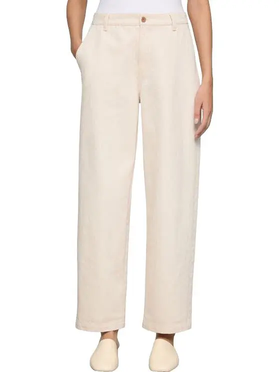 Lafayette 148 New York Kent Barrel Leg Jeans - Washed Ecru