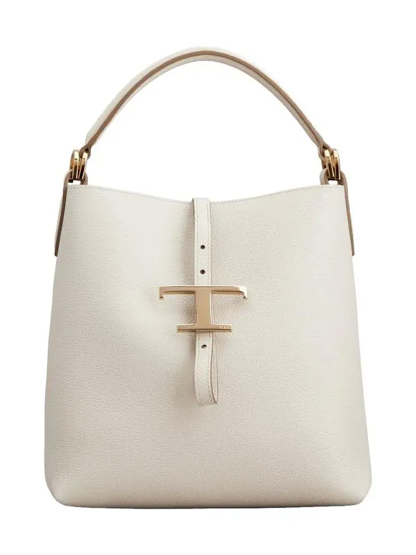 TOD'S Mini T Timeless Bucket Bag - Bianco Calce