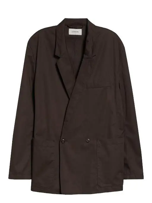LEMAIRE Double Breasted Cotton Twill Workwear Jacket - Ristretto