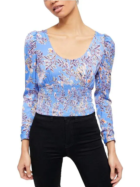Free People Santiago Print Blouse - Blue