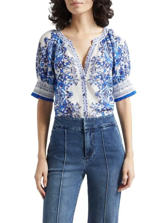 Alice + Olivia Thalia Floral Print Top - Solstice
