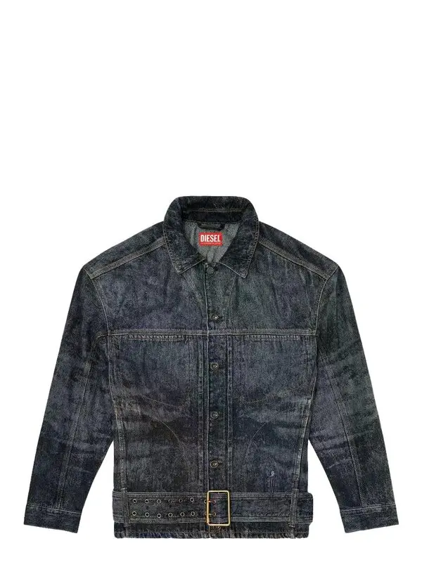 DIESEL® D-valero-s Belted Denim Jacket - Black