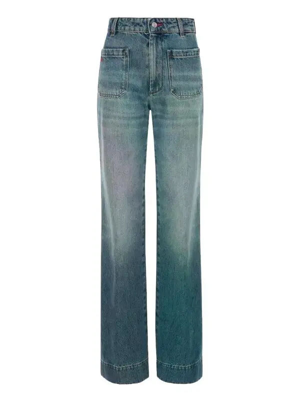 Victoria Beckham Alina Patch-pocket Jeans - Blue
