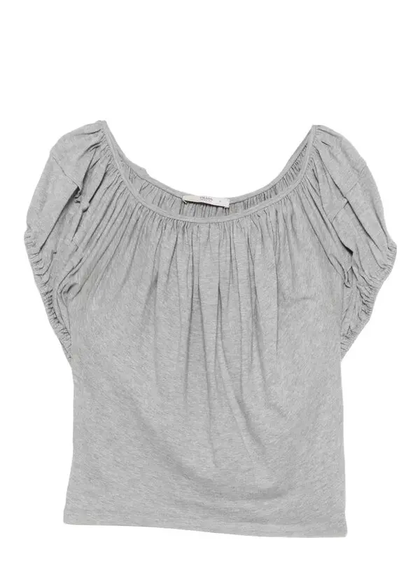 Prada 2000s Ruffled Cap-sleeve Top - Grey
