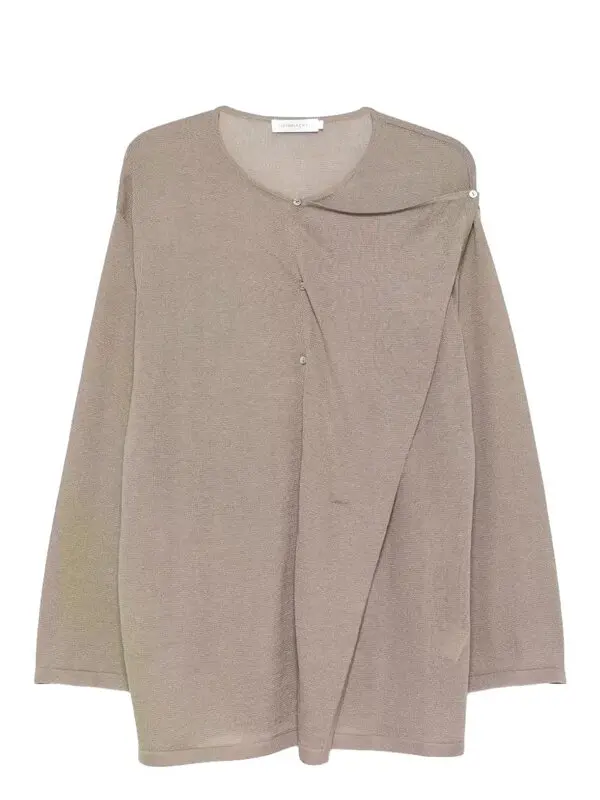 VIKTORIA CHAN Cilla Asymmetric Panel Cardigan - Brown