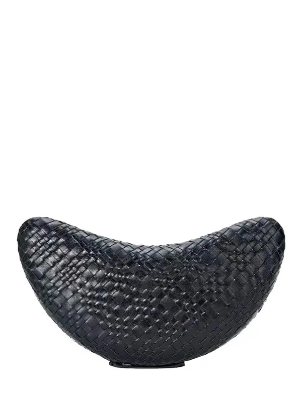 Staud Crescent Woven Clutch Bag - Black