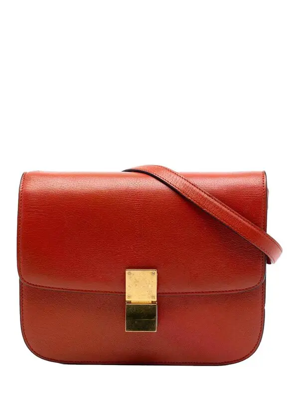 Celine Medium Calfskin Classic Box Crossbody Bag - Red