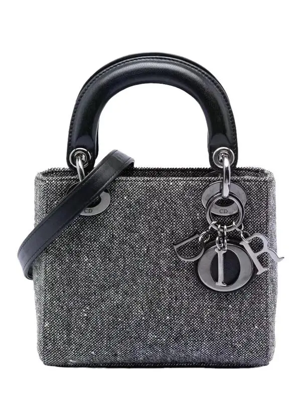Dior 1998 Mini Tweed Lady Satchel - Grey