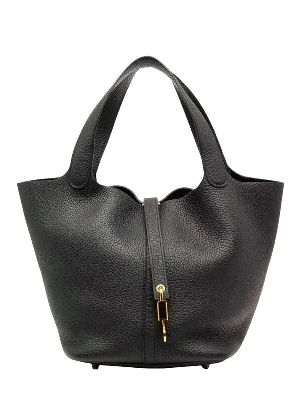 Hermès Clemence Picotin Lock 22 Handbag - Black