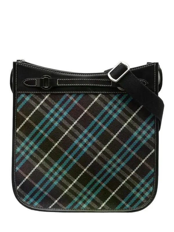 Burberry Nova Check Canvas Crossbody Bag - Black