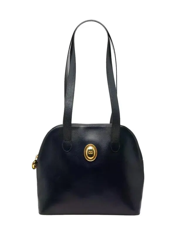 Dior Leather Logo Shoulder Bag - Black