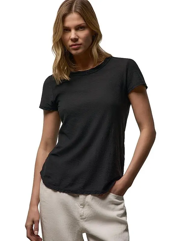 JAMES PERSE Sheer Slub Crew Neck Tee - Black