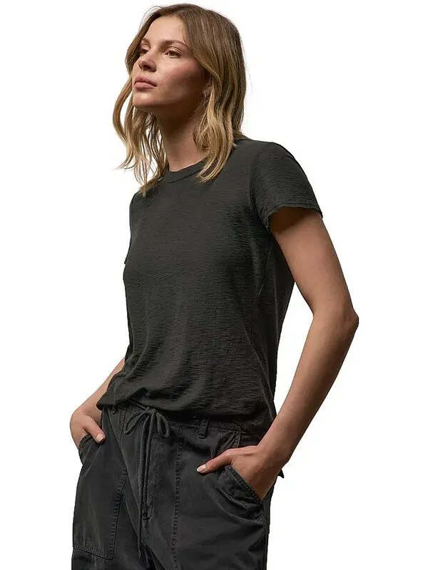 JAMES PERSE Sheer Slub Crew Neck Tee - Carbon