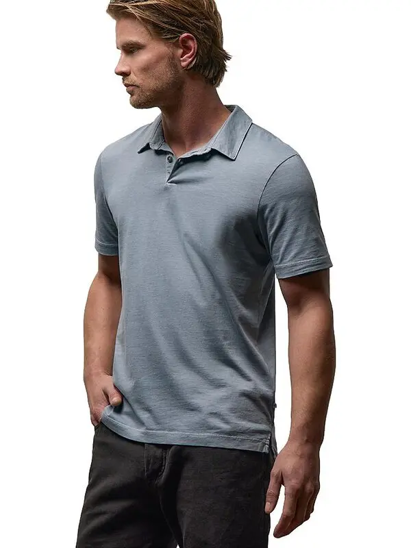 JAMES PERSE Sueded Jersey Polo - Bluestone