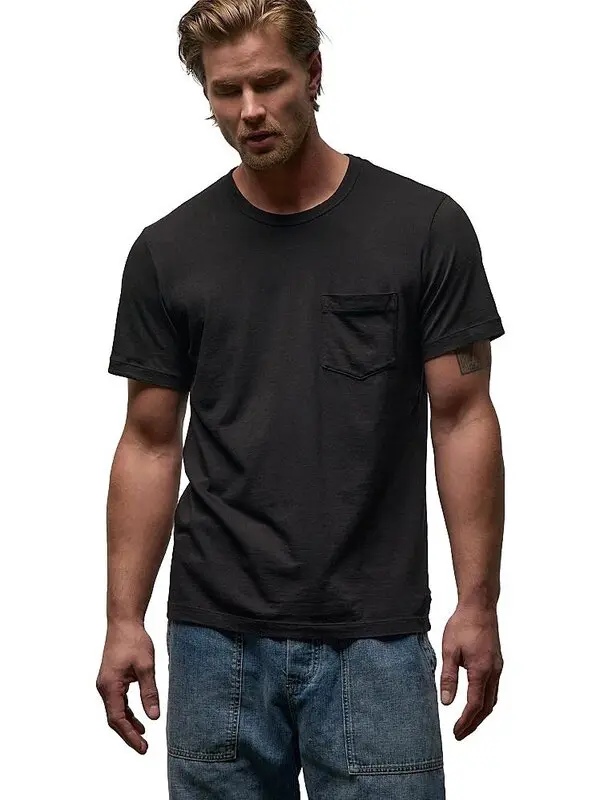 JAMES PERSE Lightweight Jersey Pocket Tee - Black