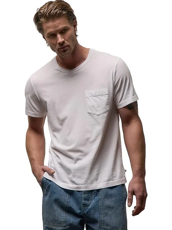 JAMES PERSE Lightweight Jersey Pocket Tee - White