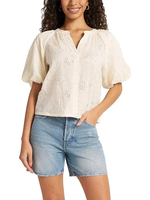 MATTY M Viola Bubble Sleeve Top - Ivory