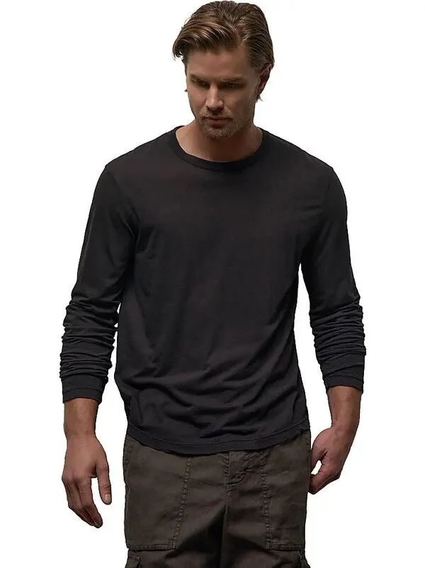 JAMES PERSE Shirttail Hem Crew Tee - Black