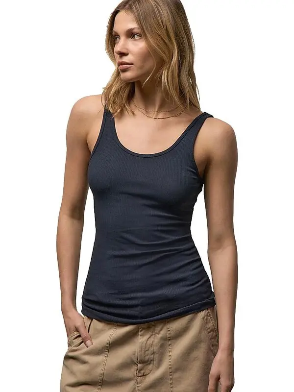 JAMES PERSE Ribbed Cotton Lycra Blend Tank - Deep
