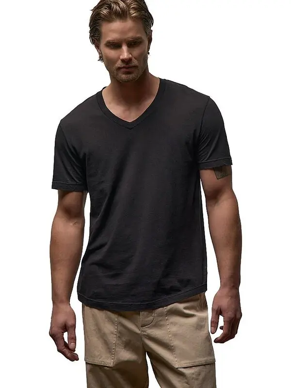 JAMES PERSE Clear Jersey V Neck Tee - Black