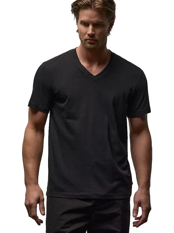 JAMES PERSE Short Sleeve V-neck - Black