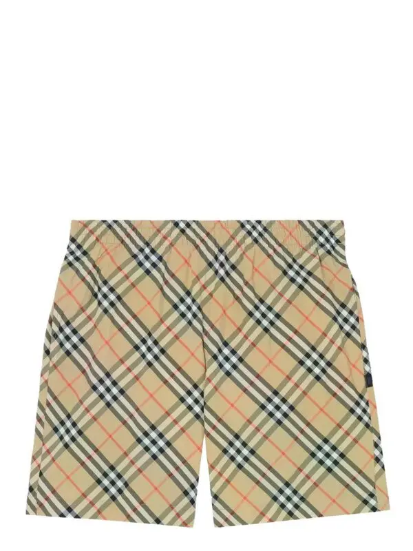 Burberry Check Swim Shorts - Neutrals