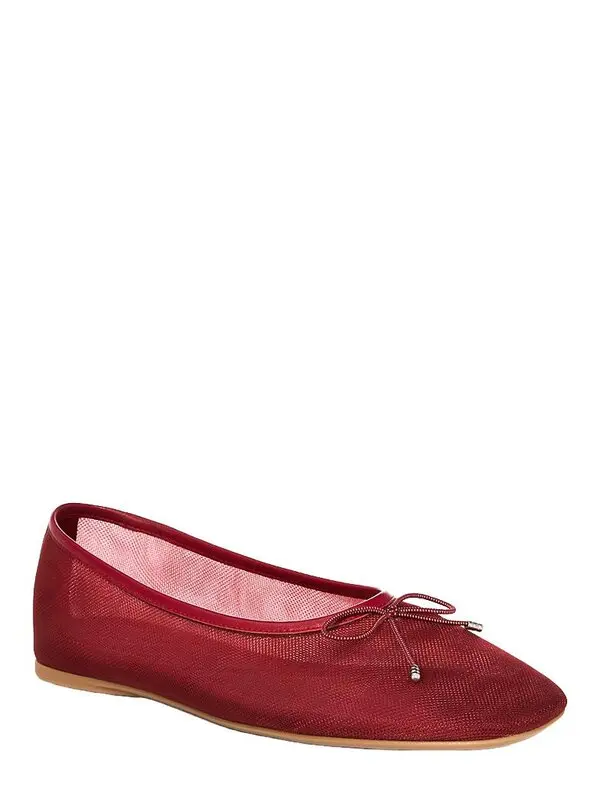 Rag & Bone Poppi Ballet Flats In Mesh - Lava Red Mesh